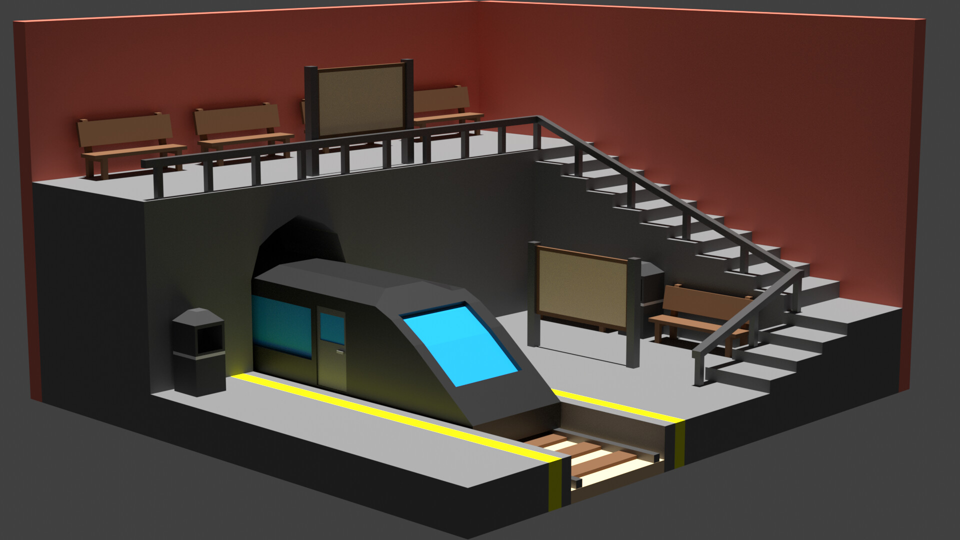 ArtStation - Blender Train Station Scene