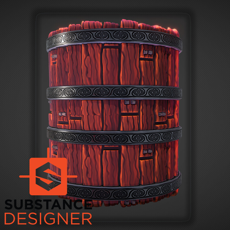 ArtStation - Stylized Barrel Material