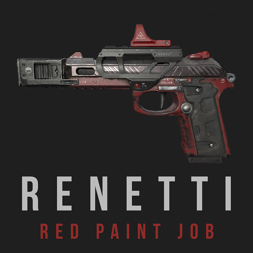 ArtStation - Renetti Pistol - Red Paint Job