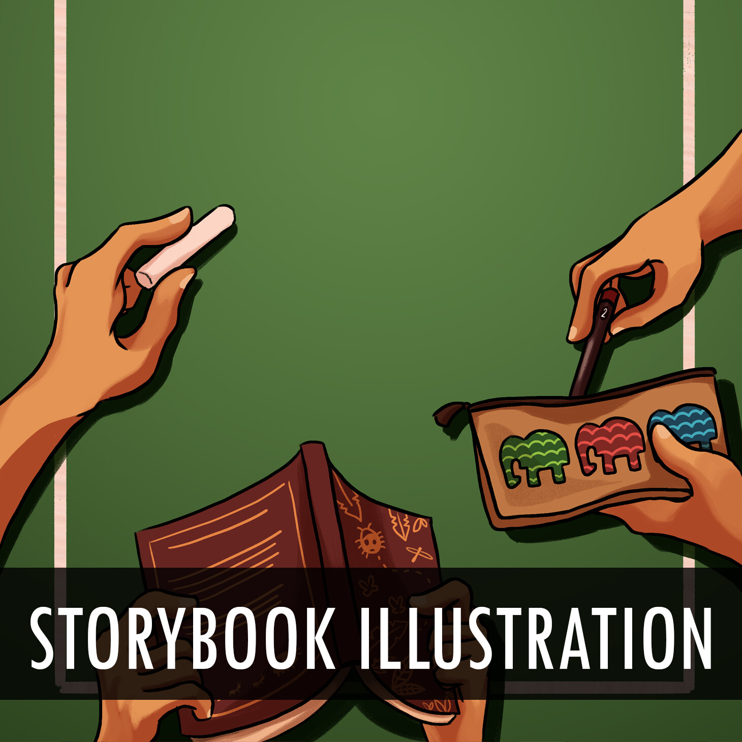 ArtStation - Materials in the Classroom [Storybook Illustration]