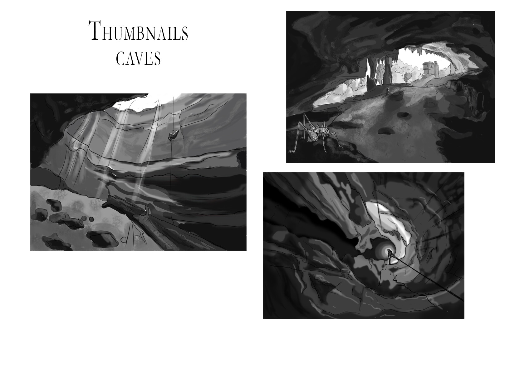 ArtStation - caves study thumbnails