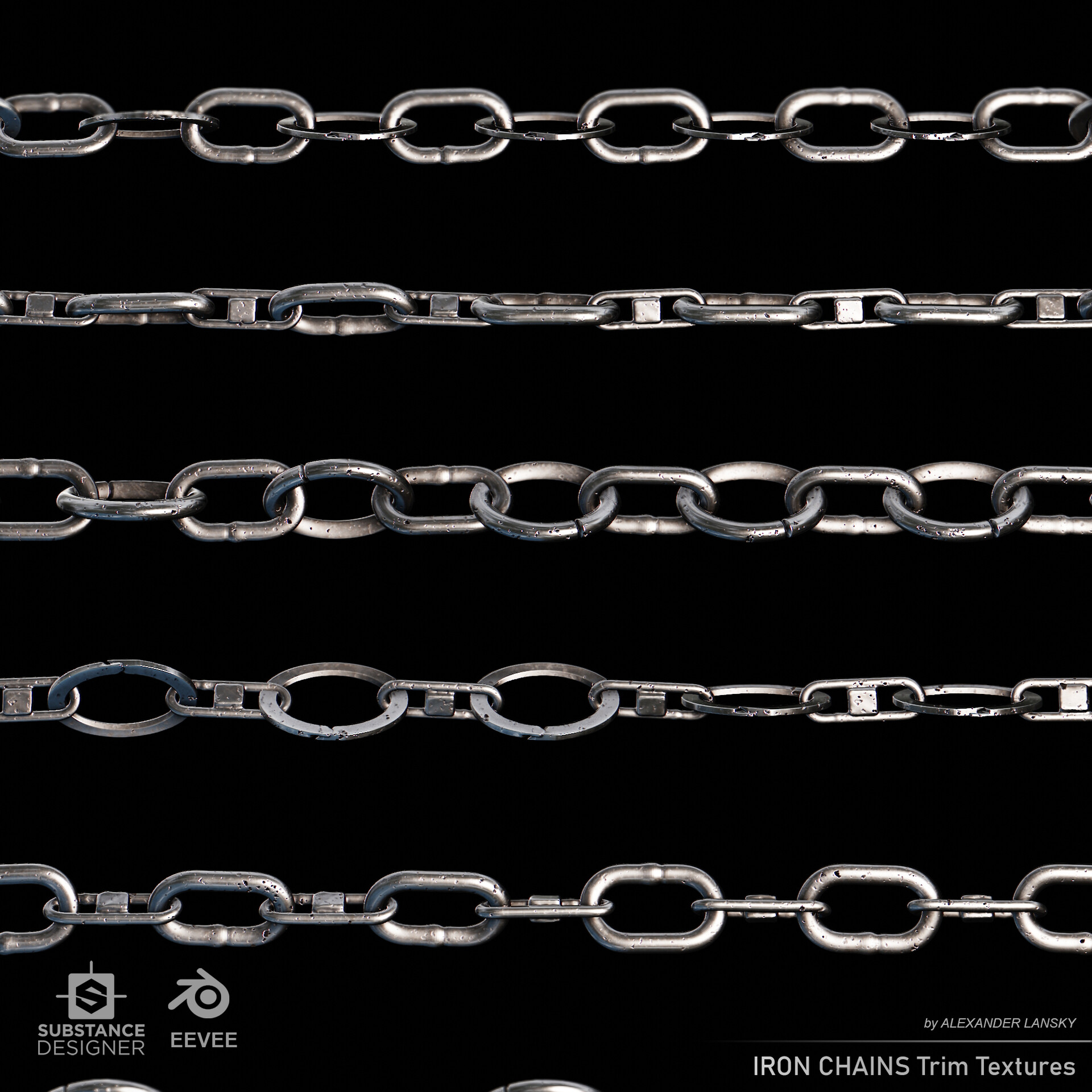 ArtStation - Simple Iron Chains Trim Materials