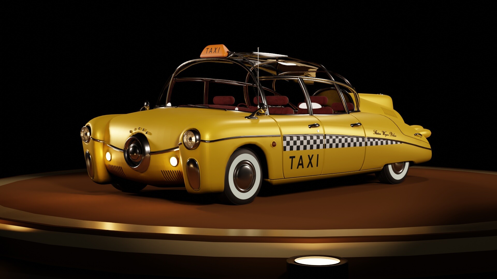 ArtStation - Retrofuturistic taxi