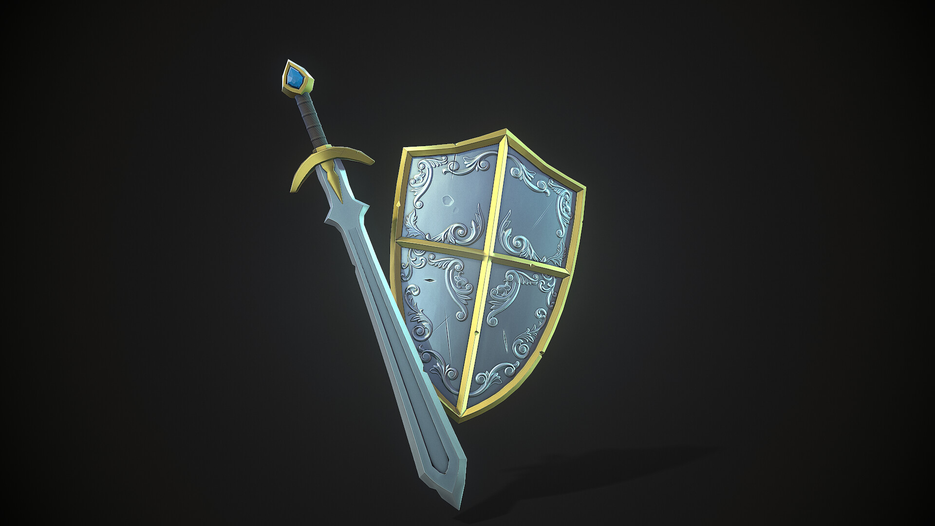 ArtStation - Stylized Shield & Sword