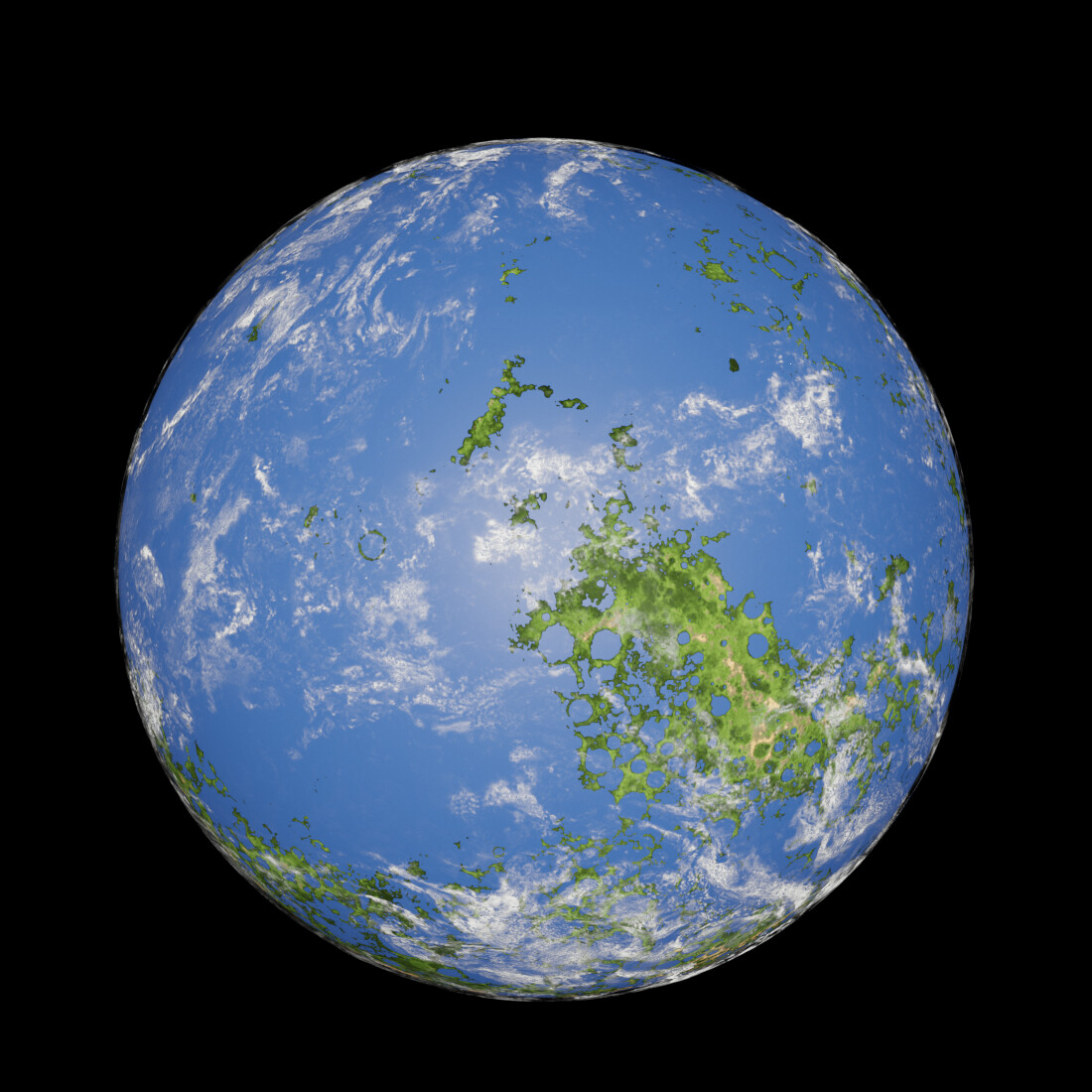 ArtStation - Night sky with terraformed Moon