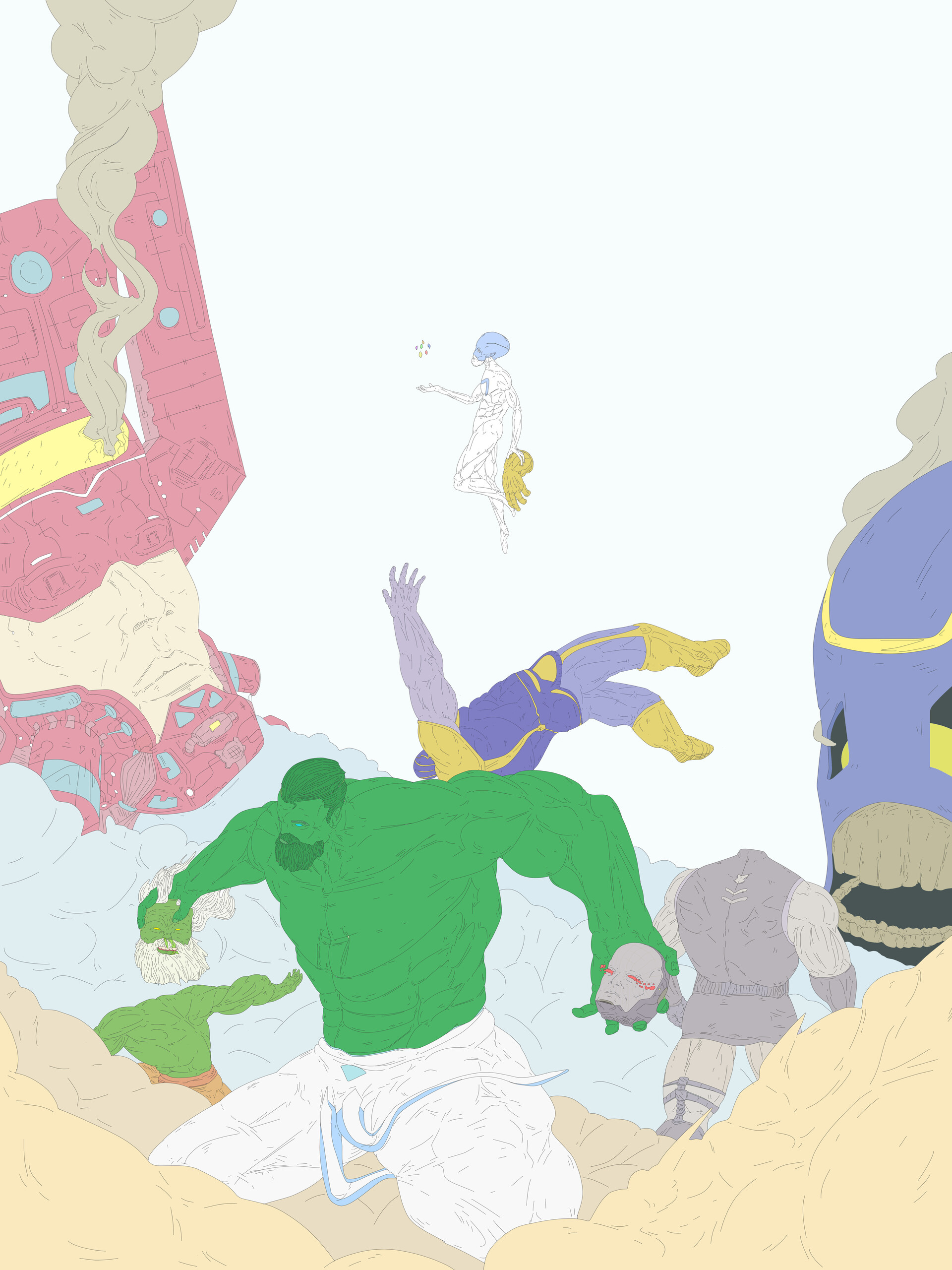 ArtStation - MEGAMIND & HULK vs Thanos, Darkseid, Maestro, Galactus and ...