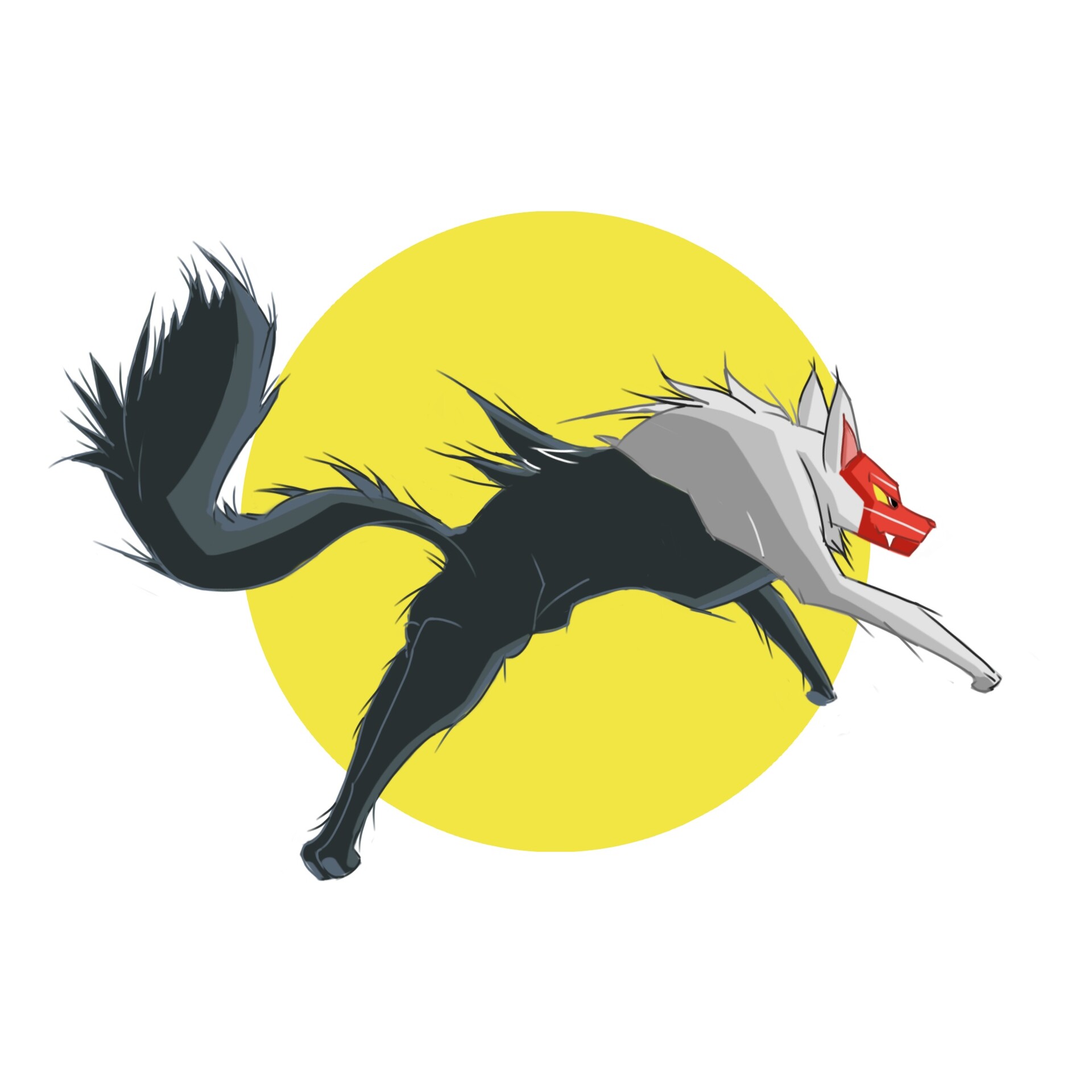 ArtStation - Red face wolf 🐺