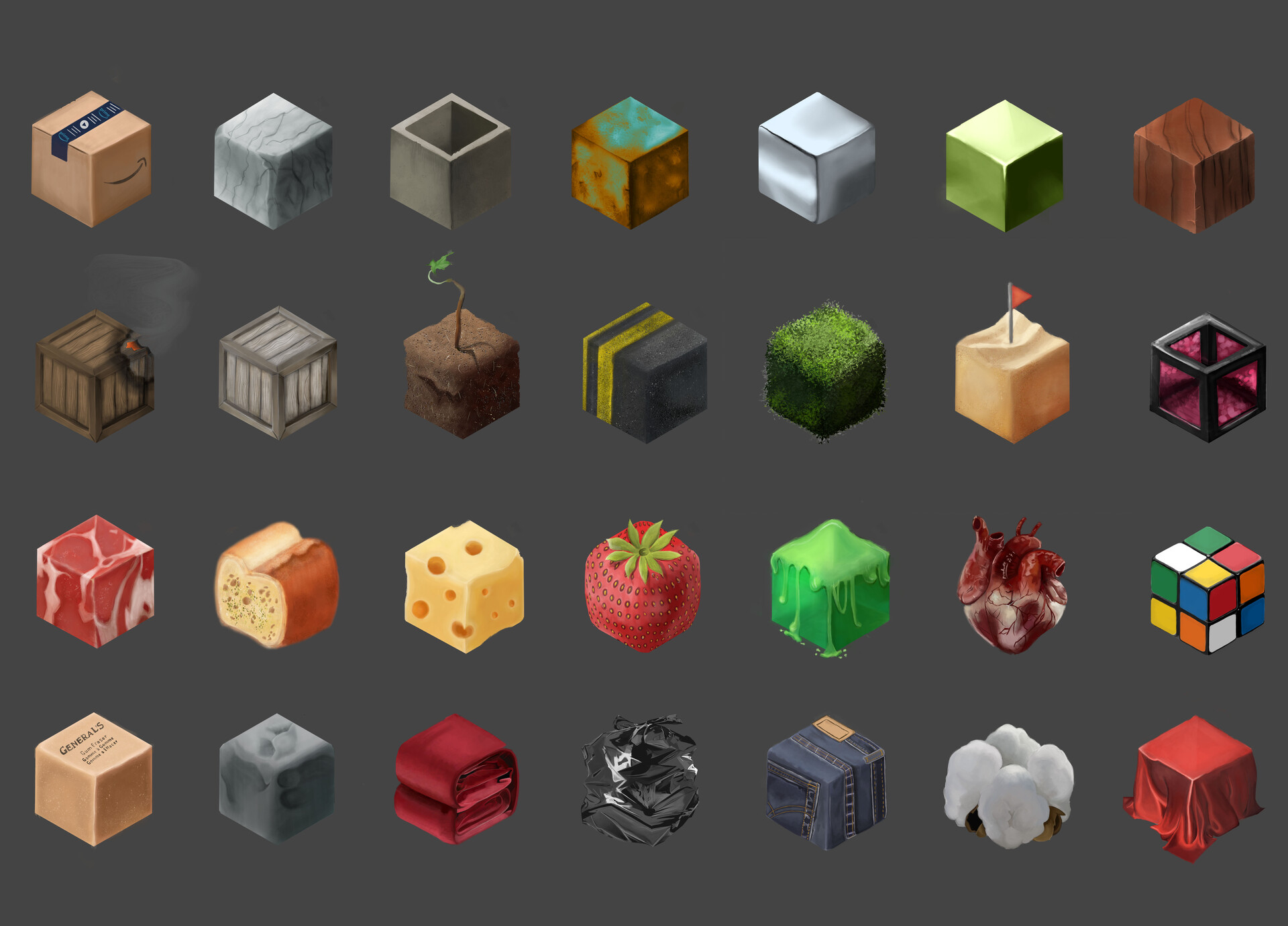 ArtStation - Texture and Material Cube Studies