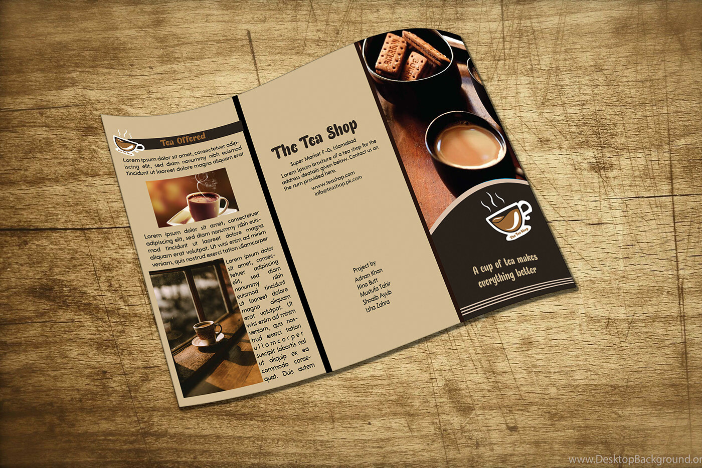 ArtStation - Tea Shop Tri fold Brochure Design