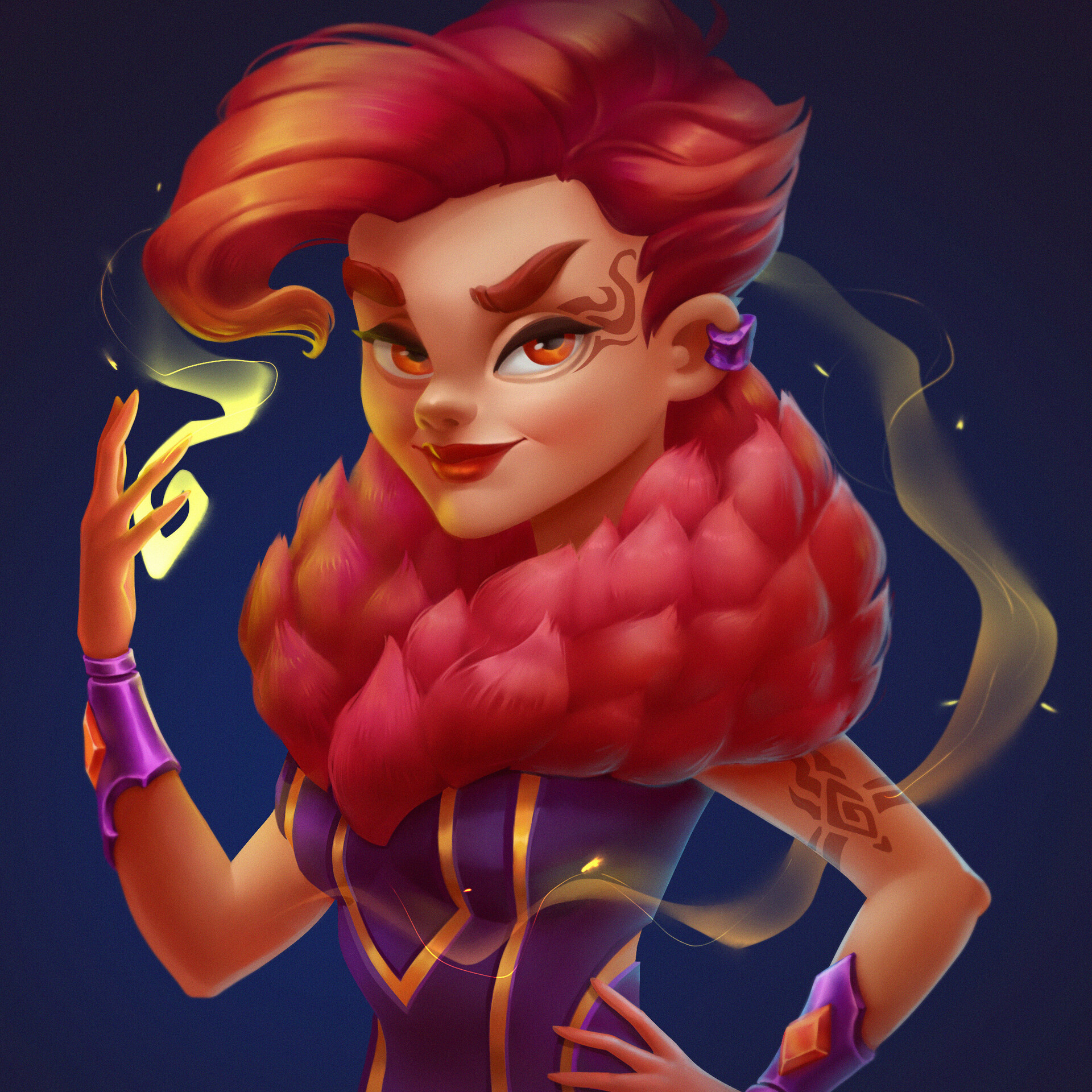 ArtStation - Fire girl magic