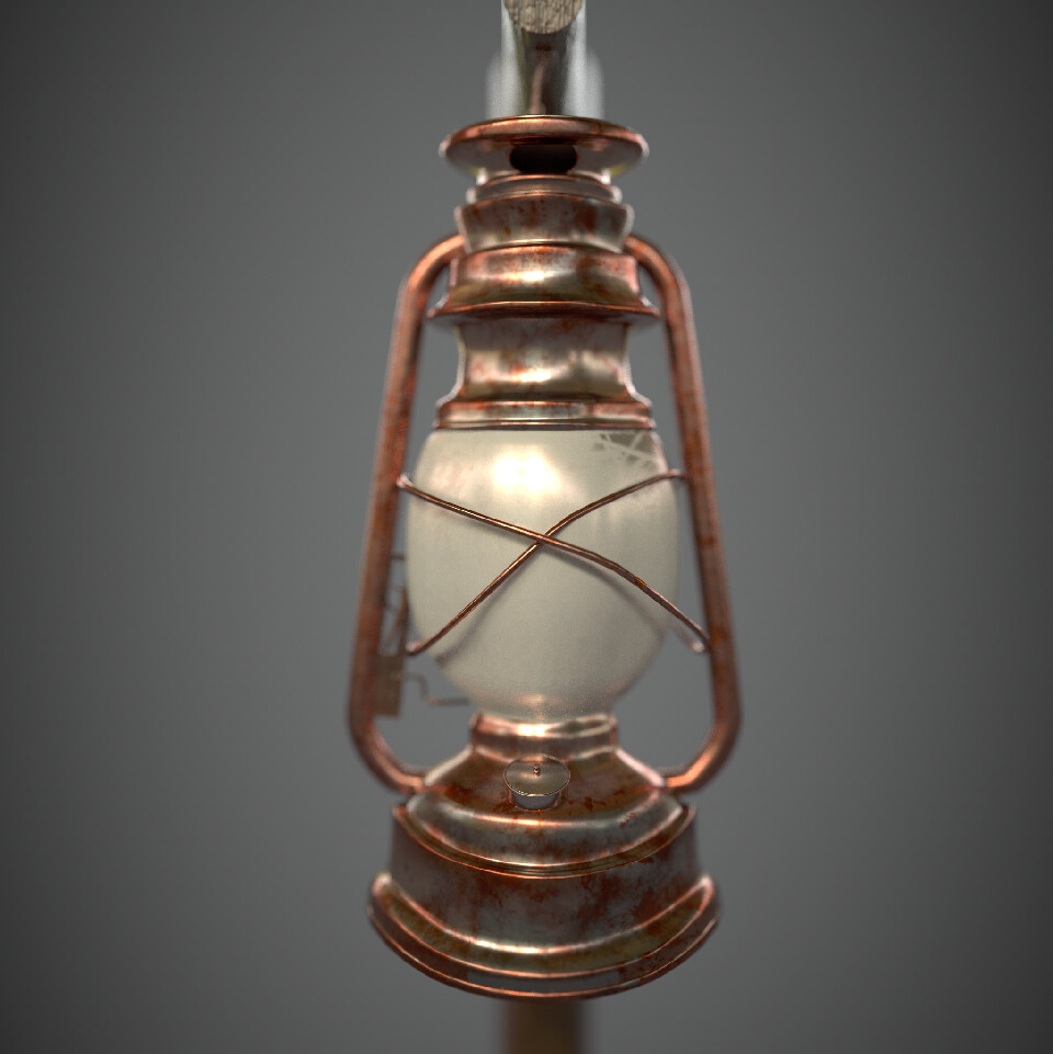 ArtStation - Post apocalyptic environment props - Lantern closeup renders