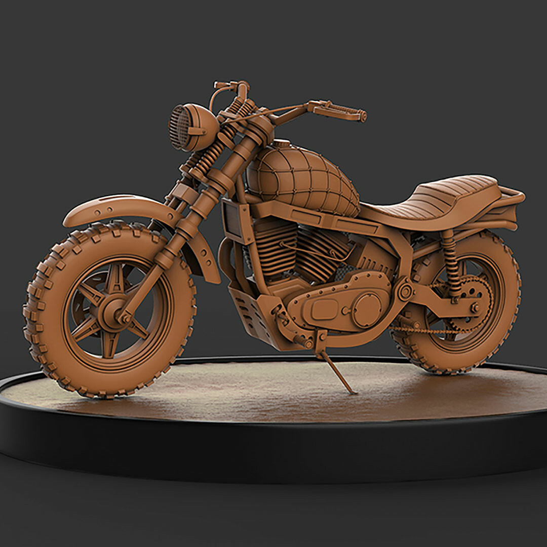 ArtStation - Motorcycle Clay render
