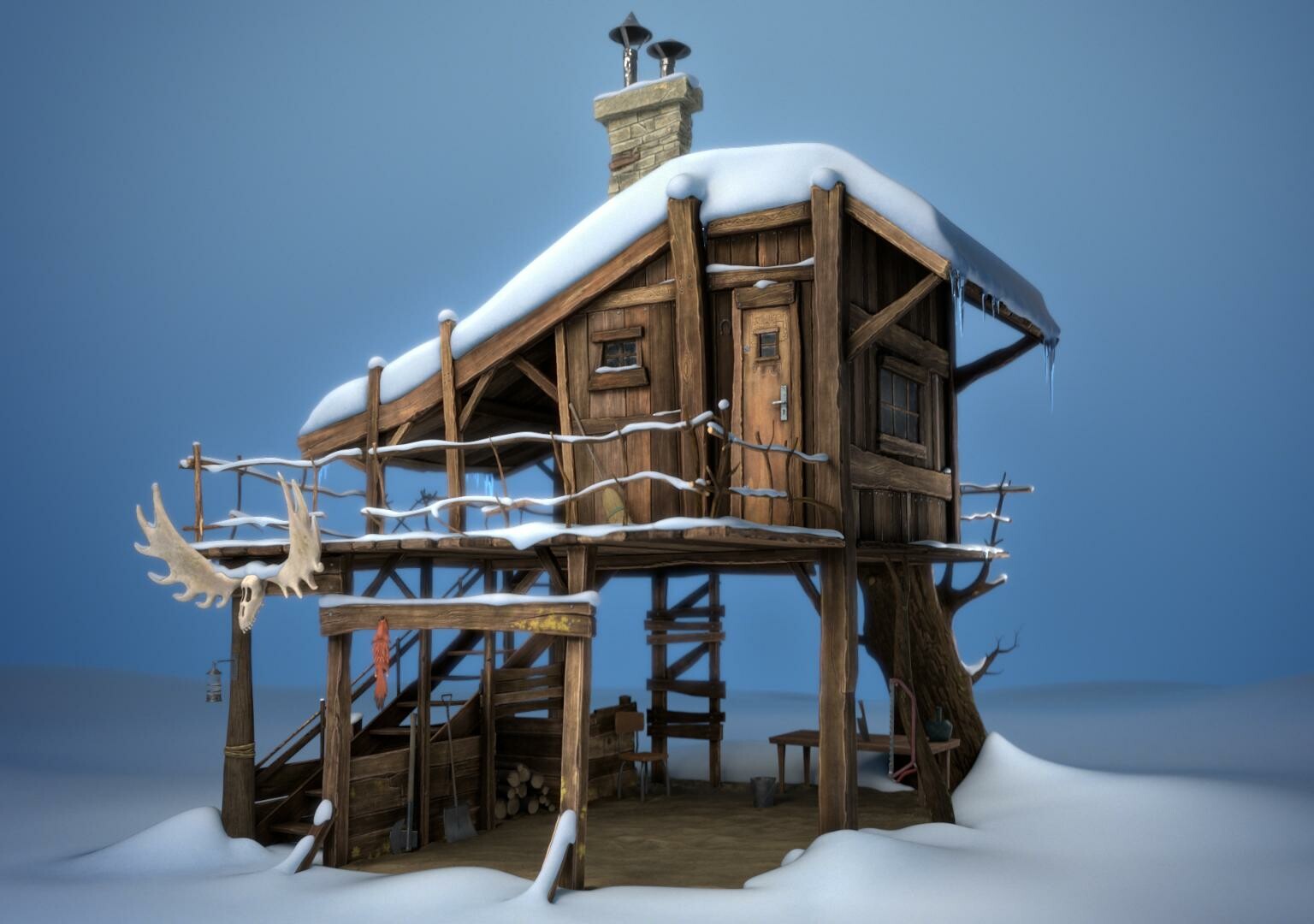 ArtStation - Winter Shack