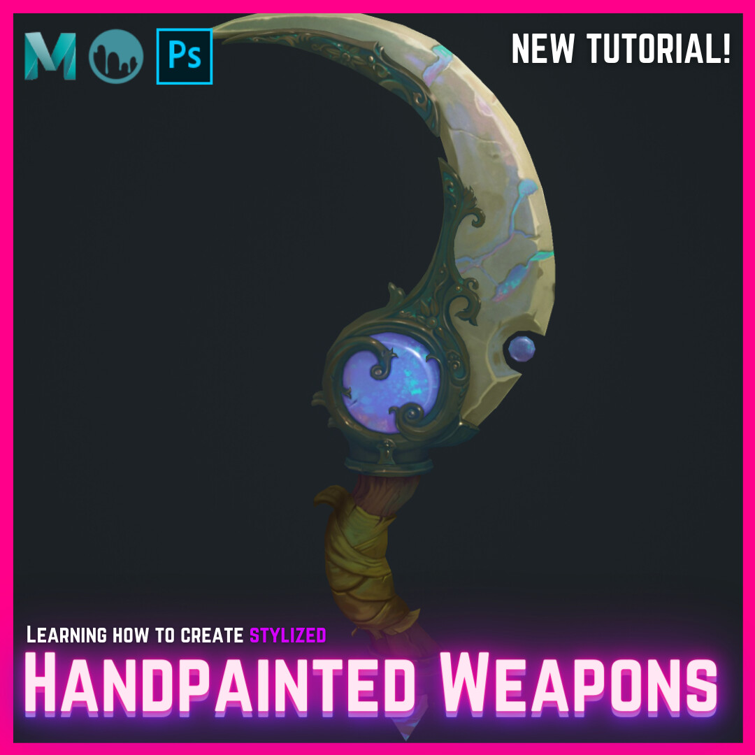 ArtStation - [TUTORIAL] Creating Stylized Handpainted Weapons from Concept Art.