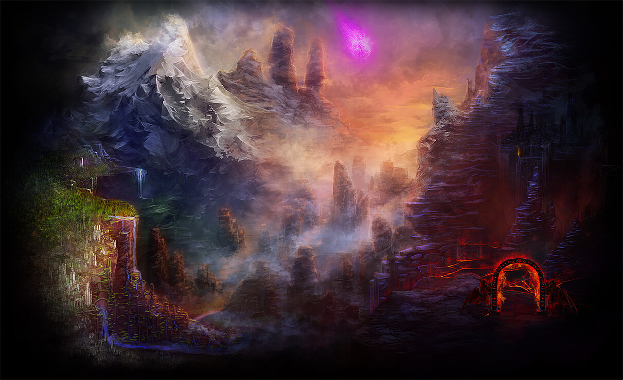 ArtStation - Etherya - Illustration & UI/UX for a RPG via browser