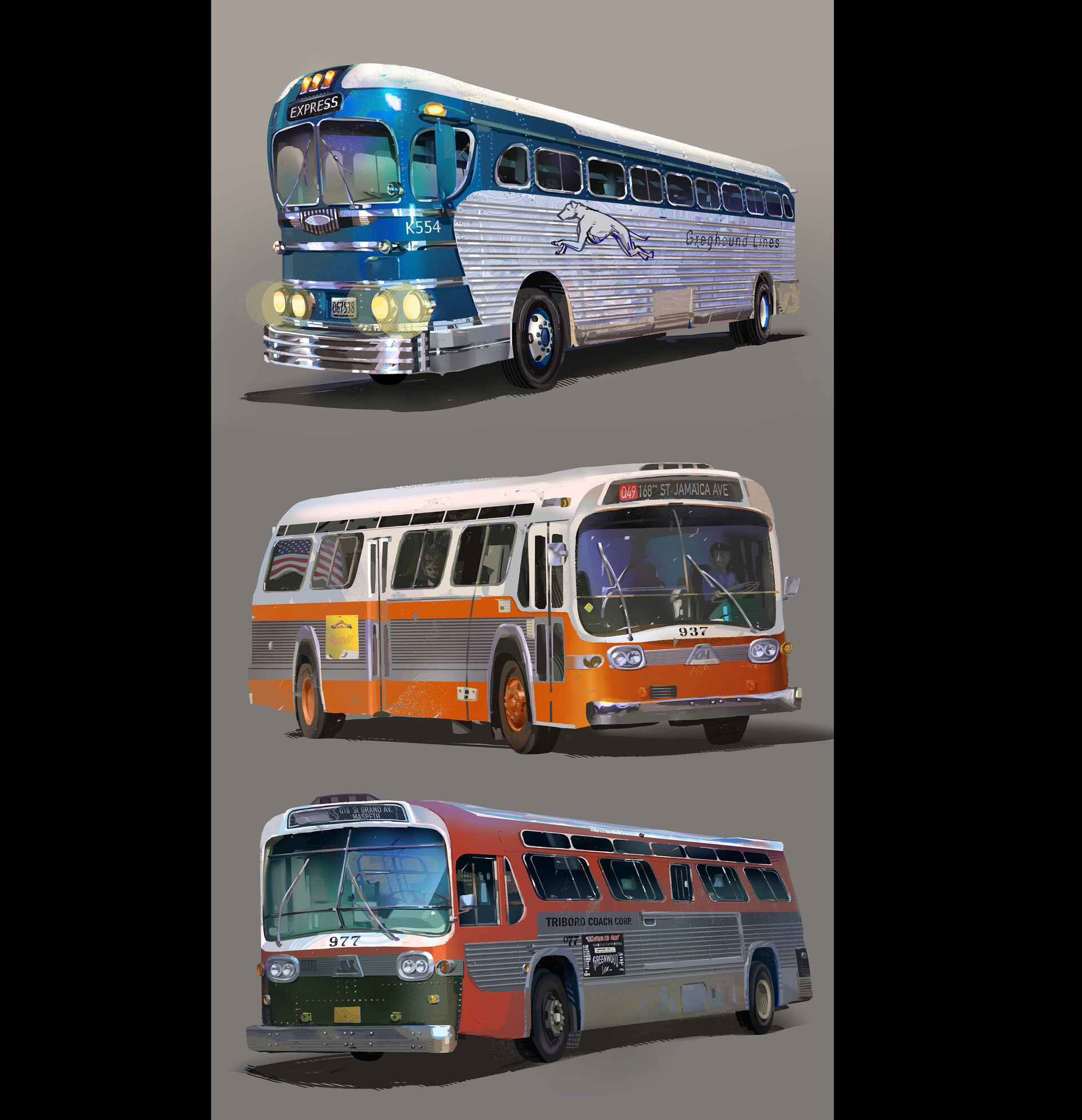 ArtStation - Retro buses