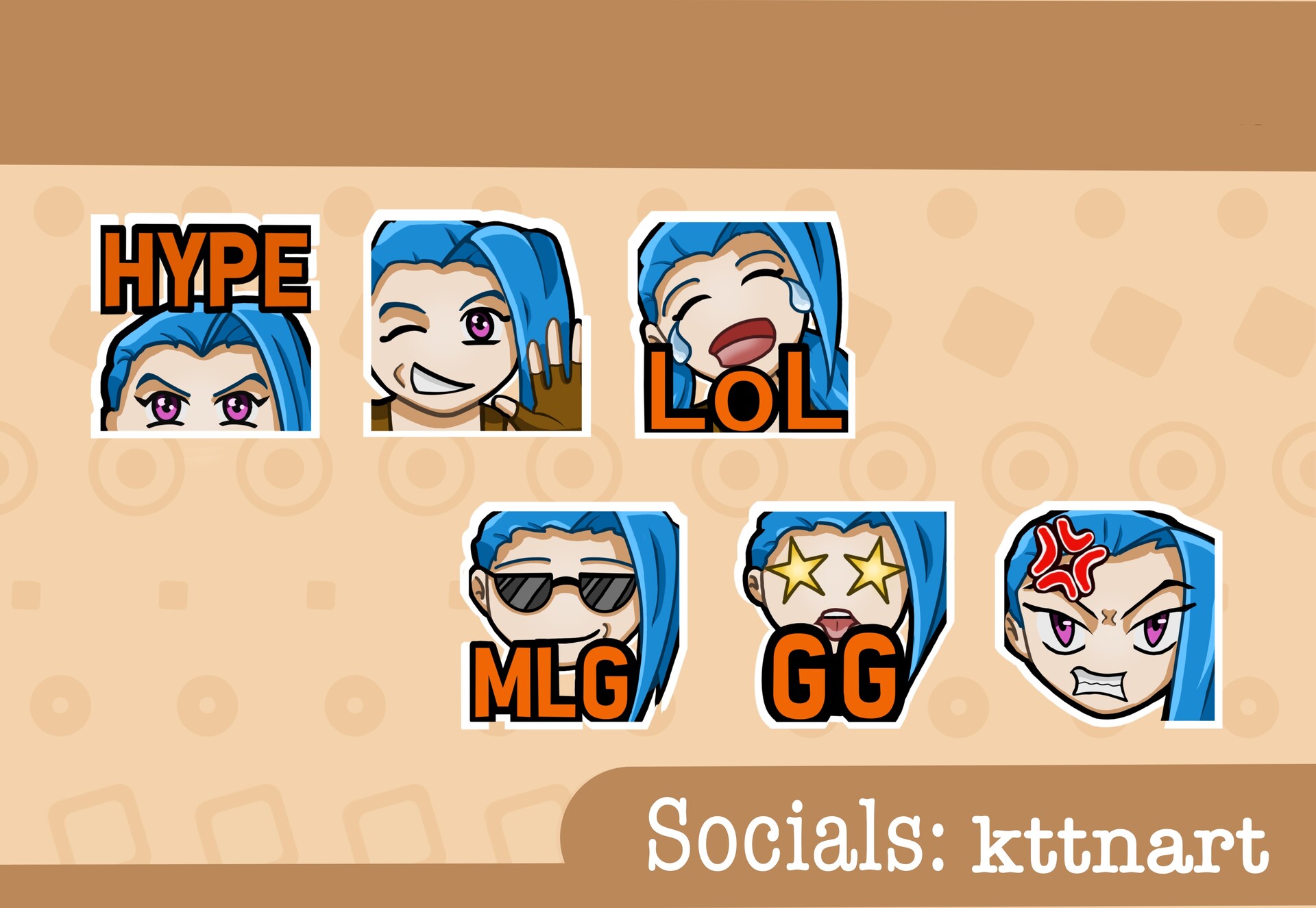 ArtStation - Jinx twitch emotes