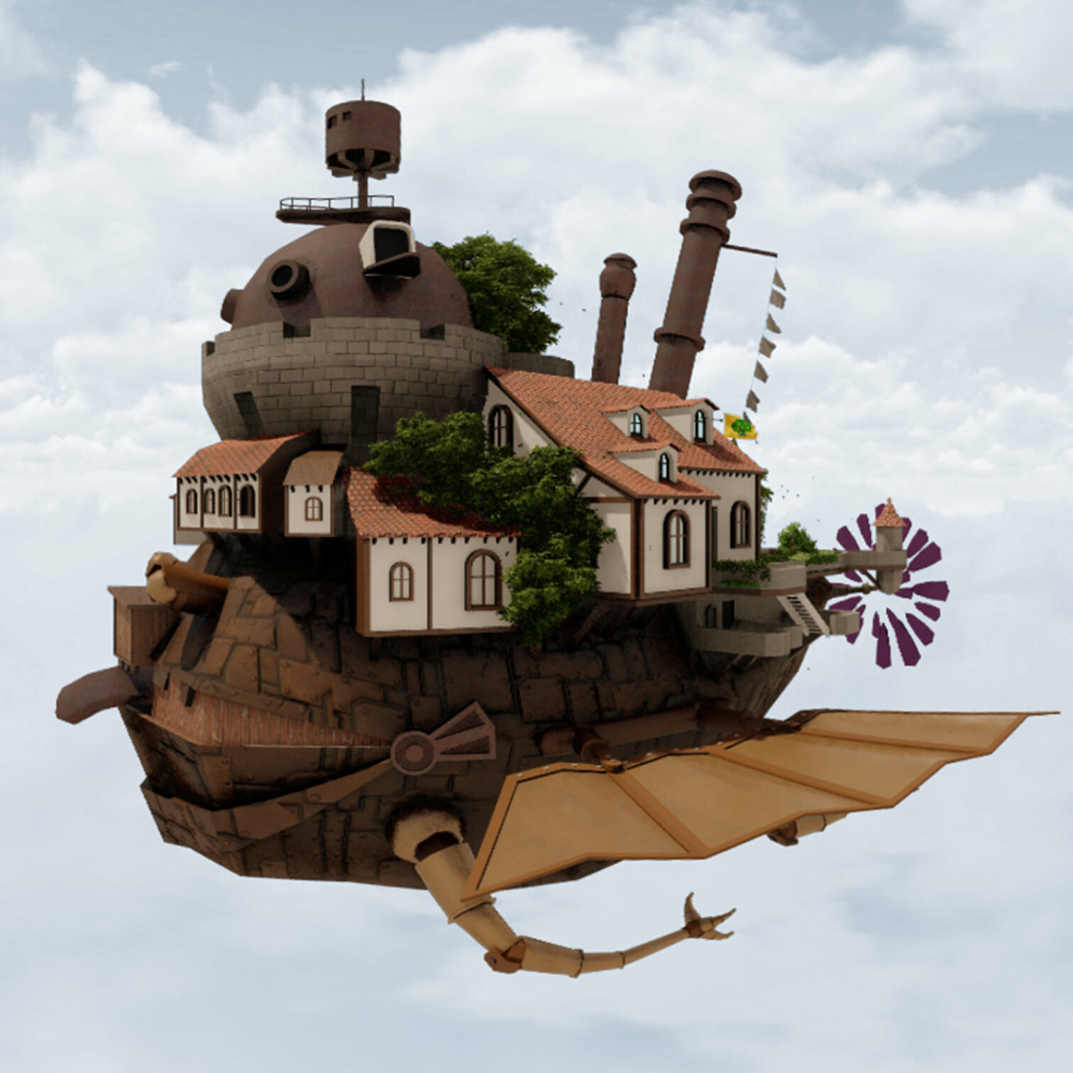 ArtStation - Howl's Moving Castle - Made with Sketchup and Lumion