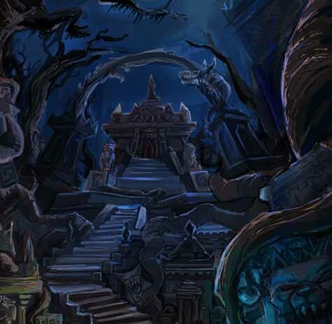 ArtStation - Cursed Temple Animation Background