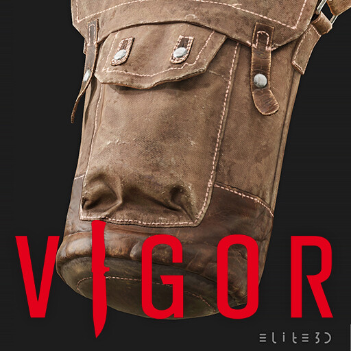 ArtStation - Vigor - leather canvas Bag