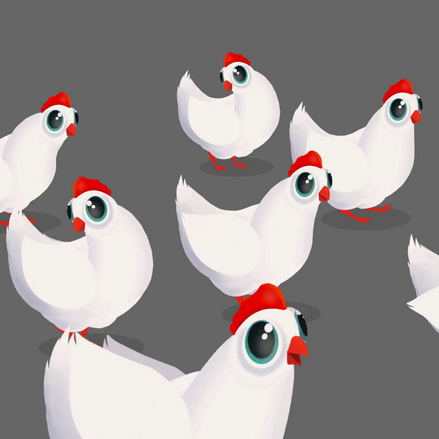 ArtStation - Chickens. 2D game character animation