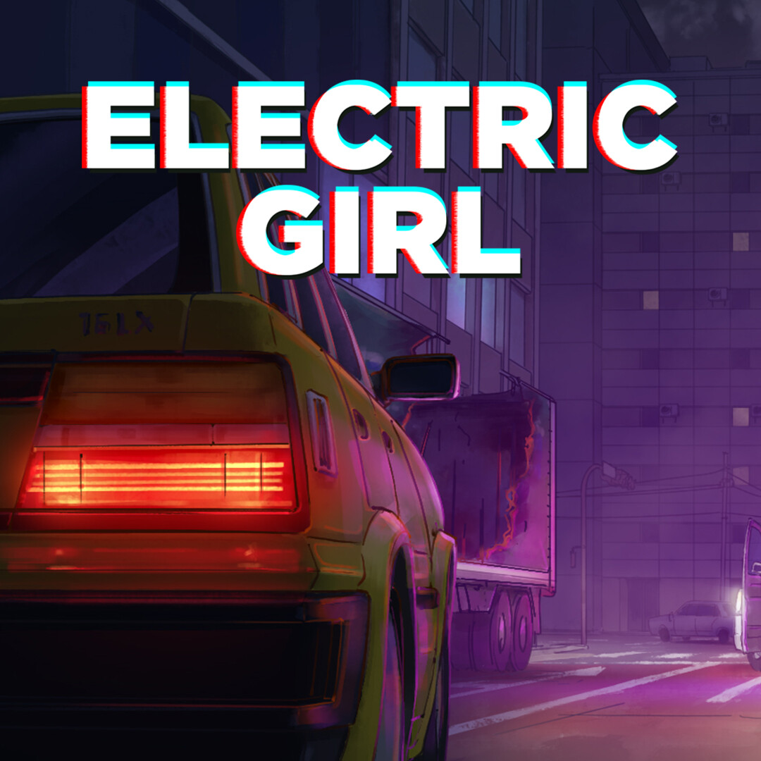 ArtStation - Electric Girl - Layouts & Backgrounds