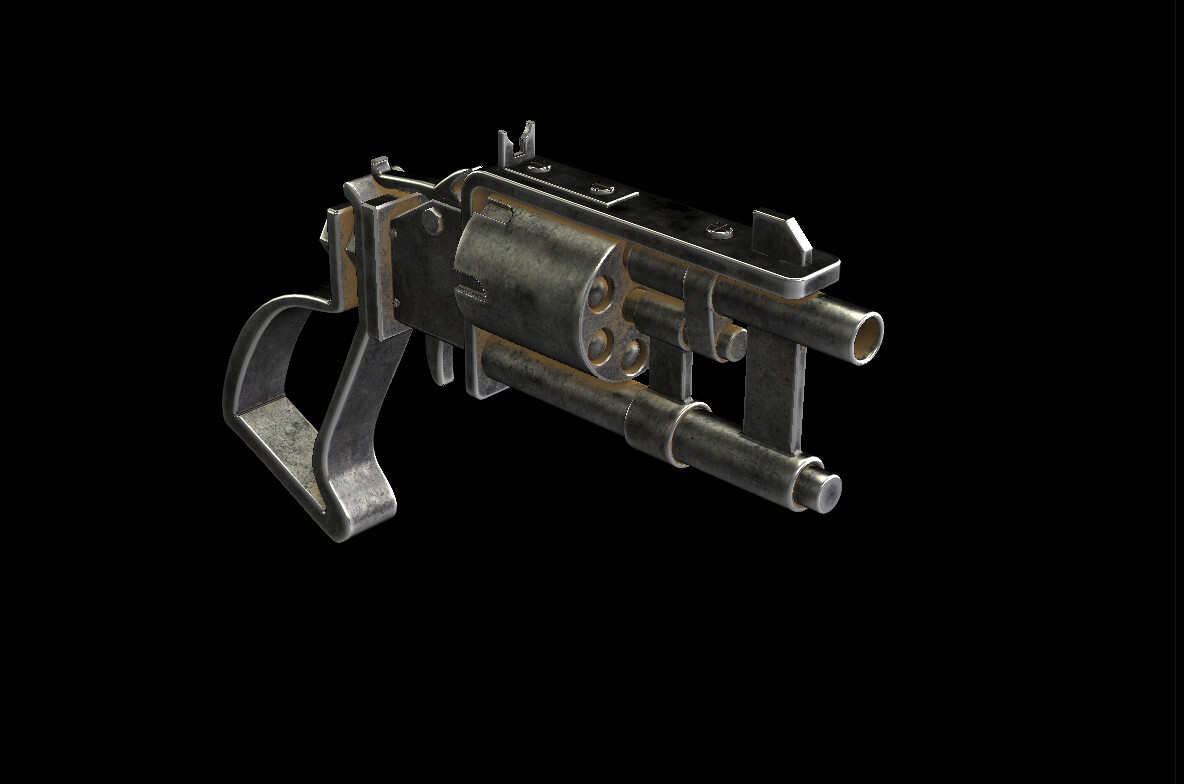 ArtStation - Pipe Revolver Pistol v2- Fallout 4