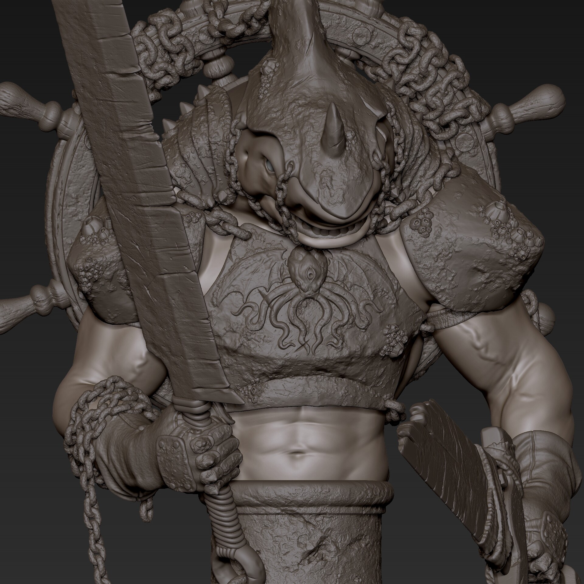 ArtStation - Shark warrior bust