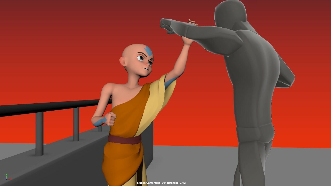 ArtStation - Aang fight scene 3d animation