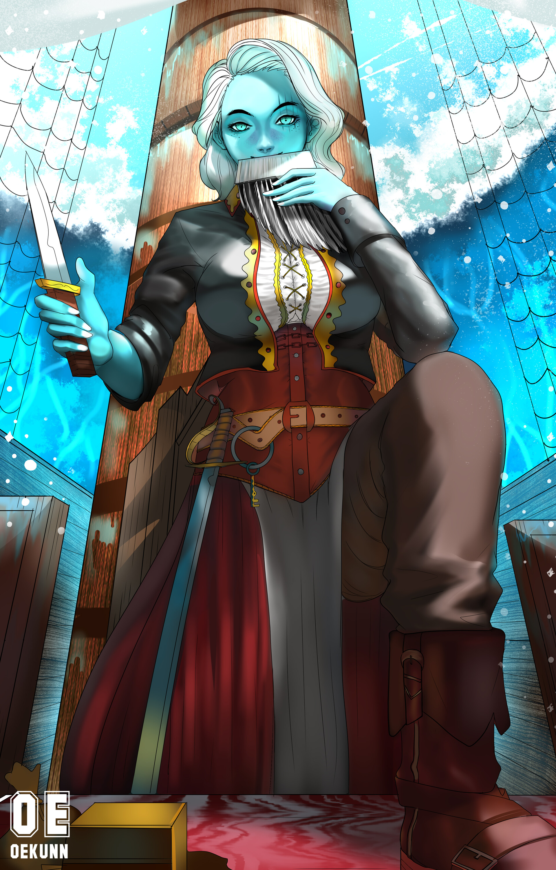 ArtStation - DND Commission Character , Class Blue Genasi