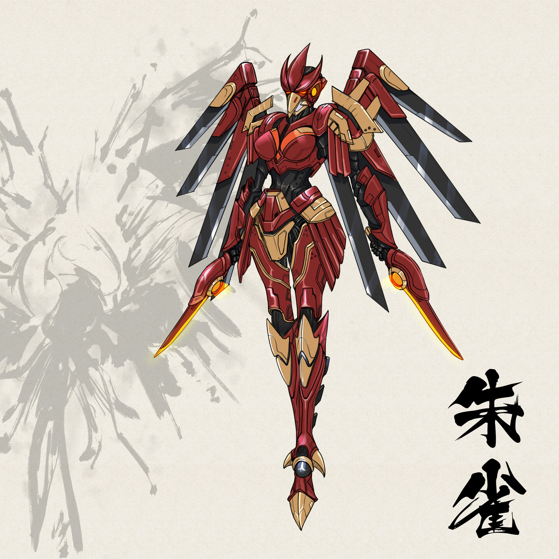 ArtStation - 四象（朱雀机甲）（Vermilion bird Mecha
