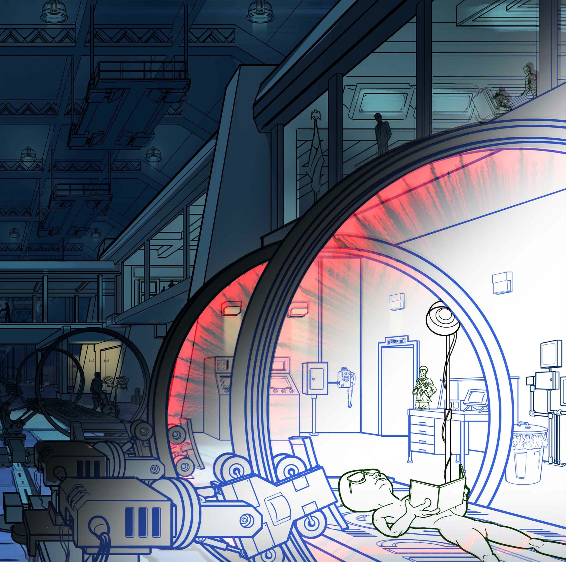 ArtStation - Bunker Base - Animation Layout Background