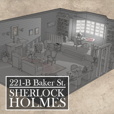 ArtStation - Sherlock's Apartment - Set Interior Design
