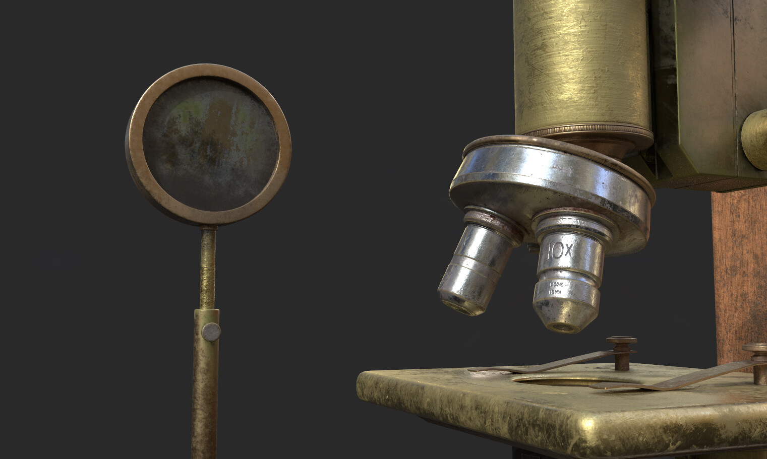 ArtStation - Vintage Microscope Game Prop