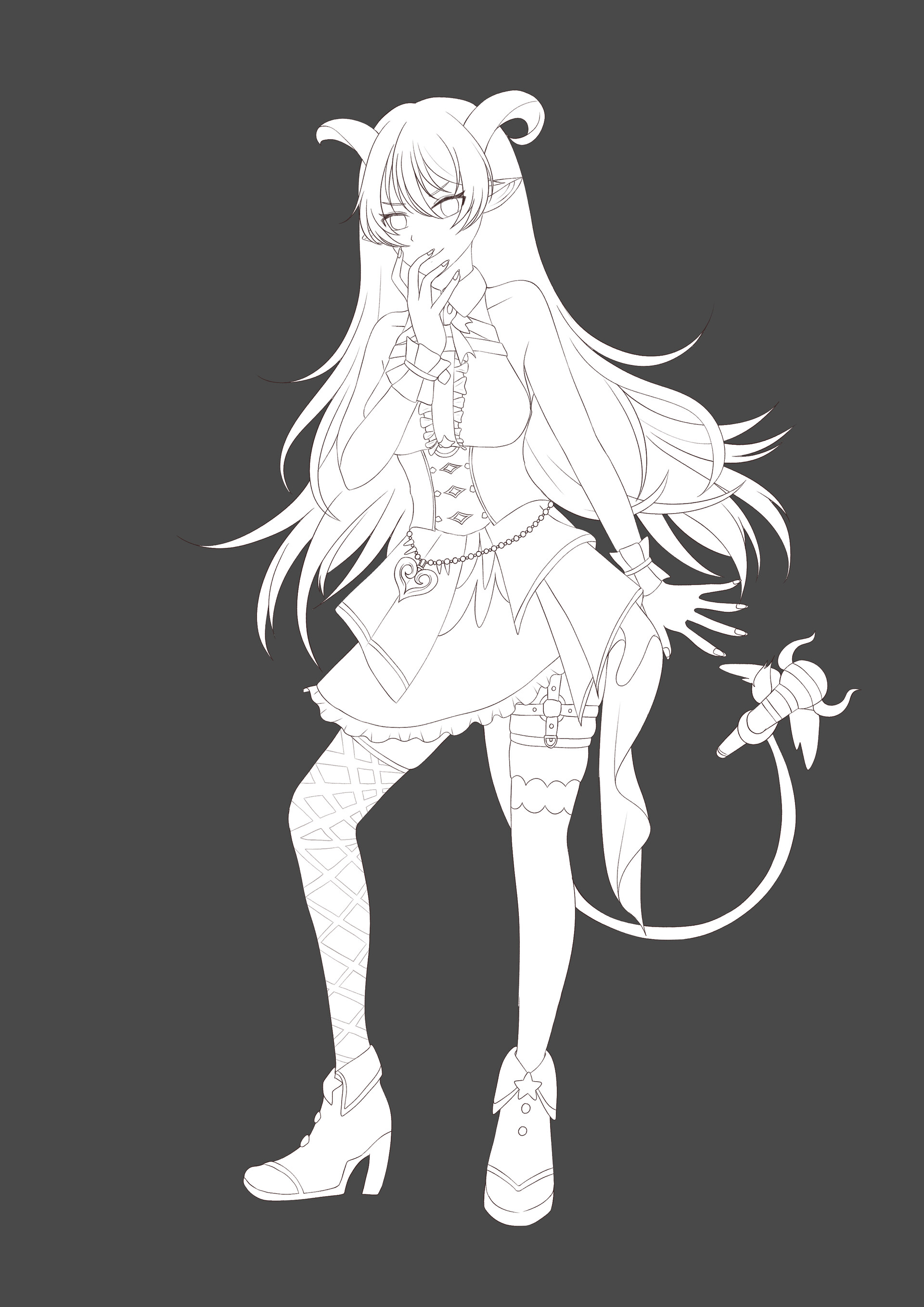 ArtStation - Mano Aloe (Hololive) Lineart Art, Work in Progress