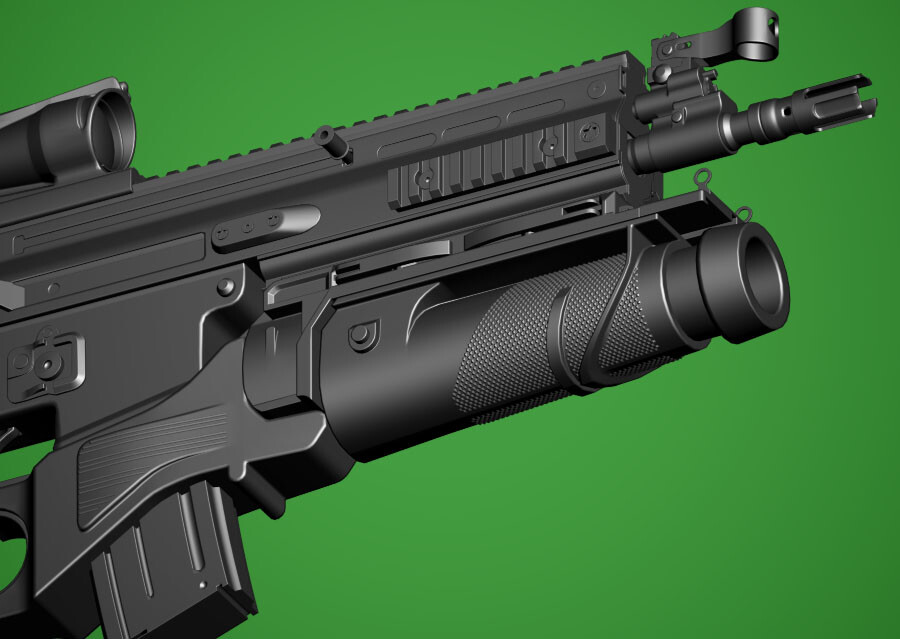 ArtStation - FN SCAR-L with FN40GL Assault Rifle 5.56mm
