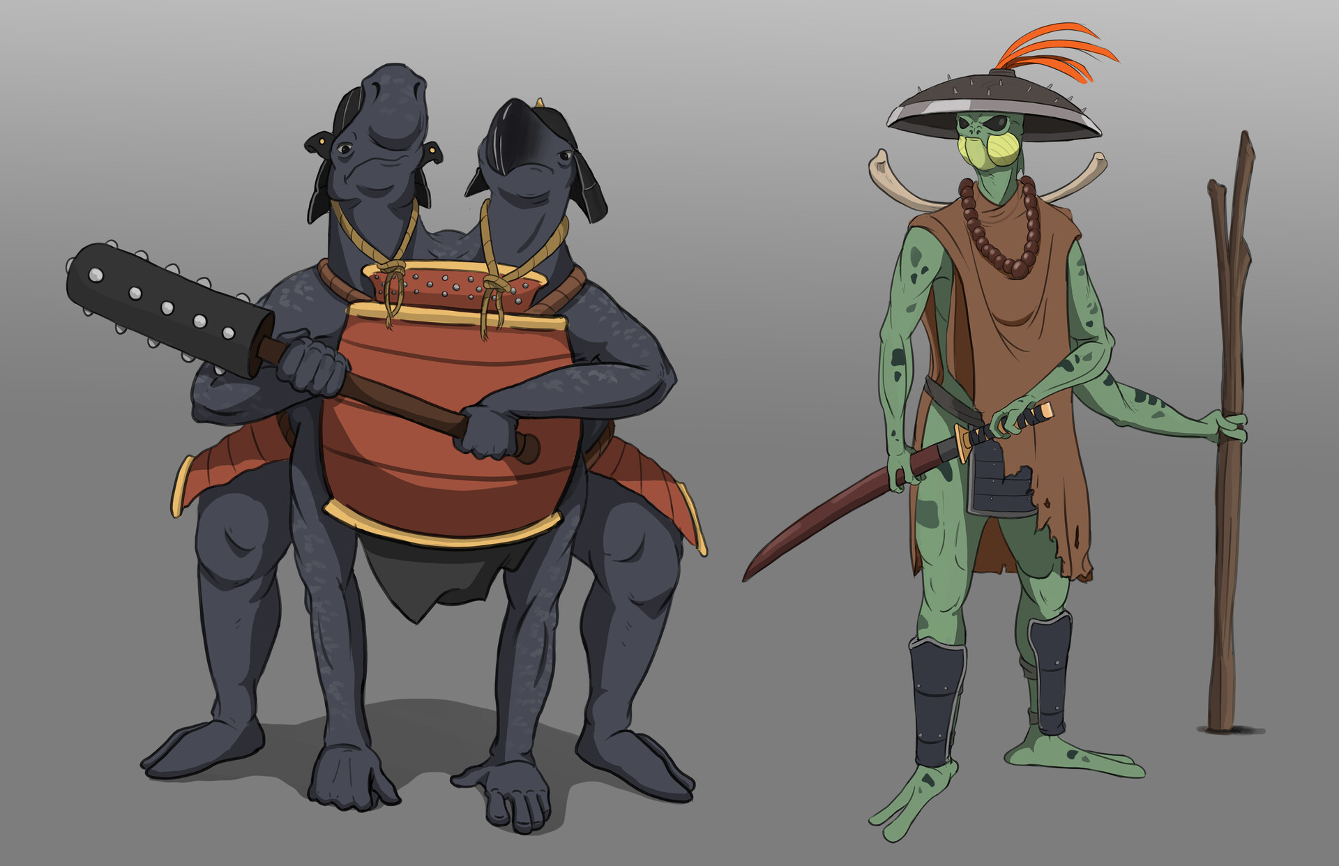 ArtStation - Alien Samurai Sketches