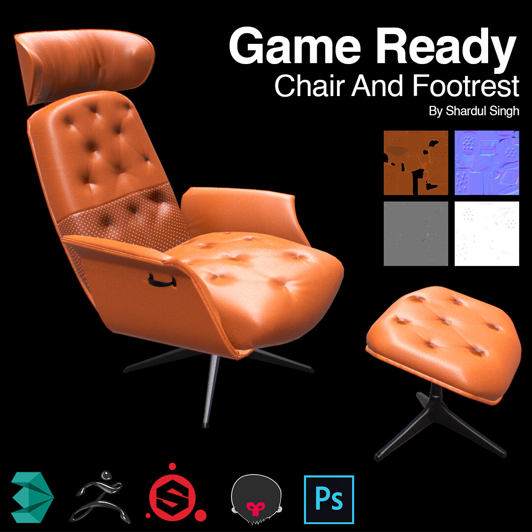 ArtStation - Chair with Footrest