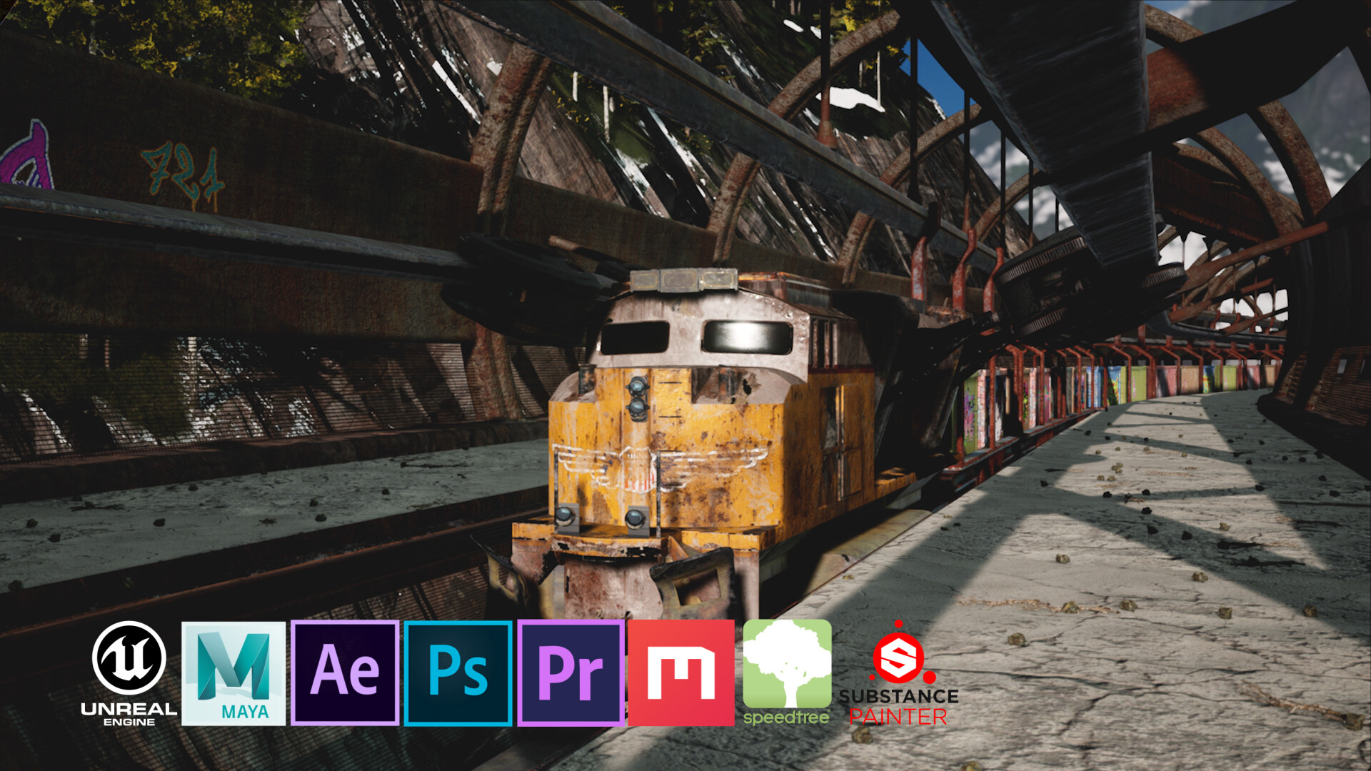 ArtStation - Cyberpunk Train with Mountains