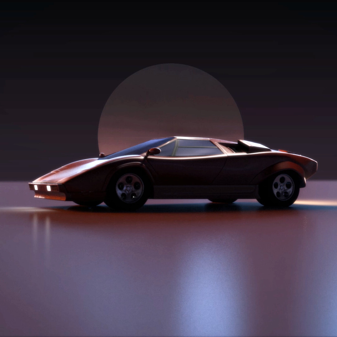 ArtStation - Lamborghini Countach 5000s / 1983 Retrowave