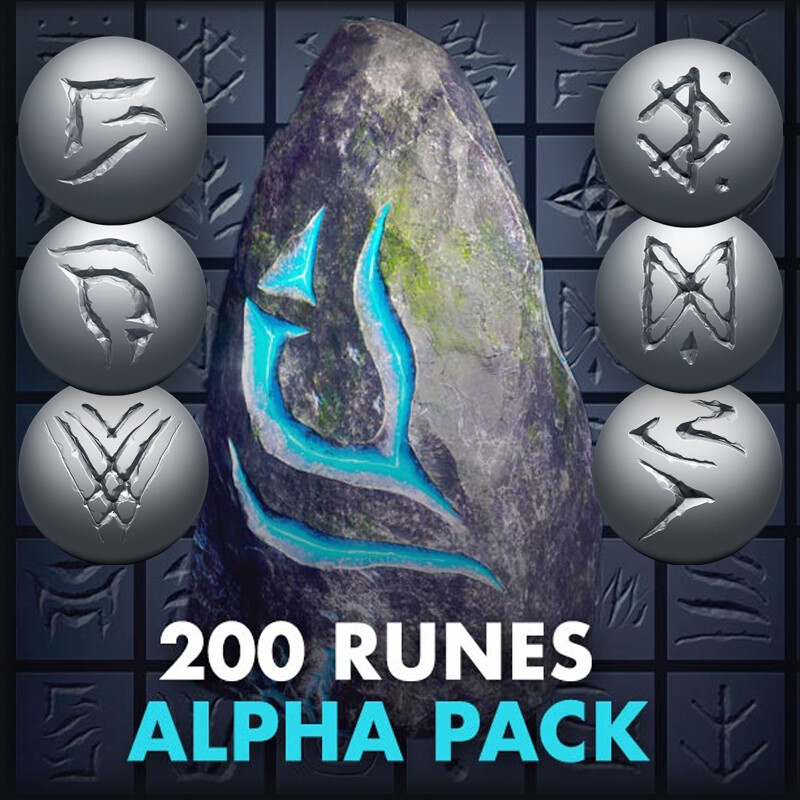 ArtStation - VOL.1 - 200 Runes / Symbols / Signs / Shapes | Zbrush ...