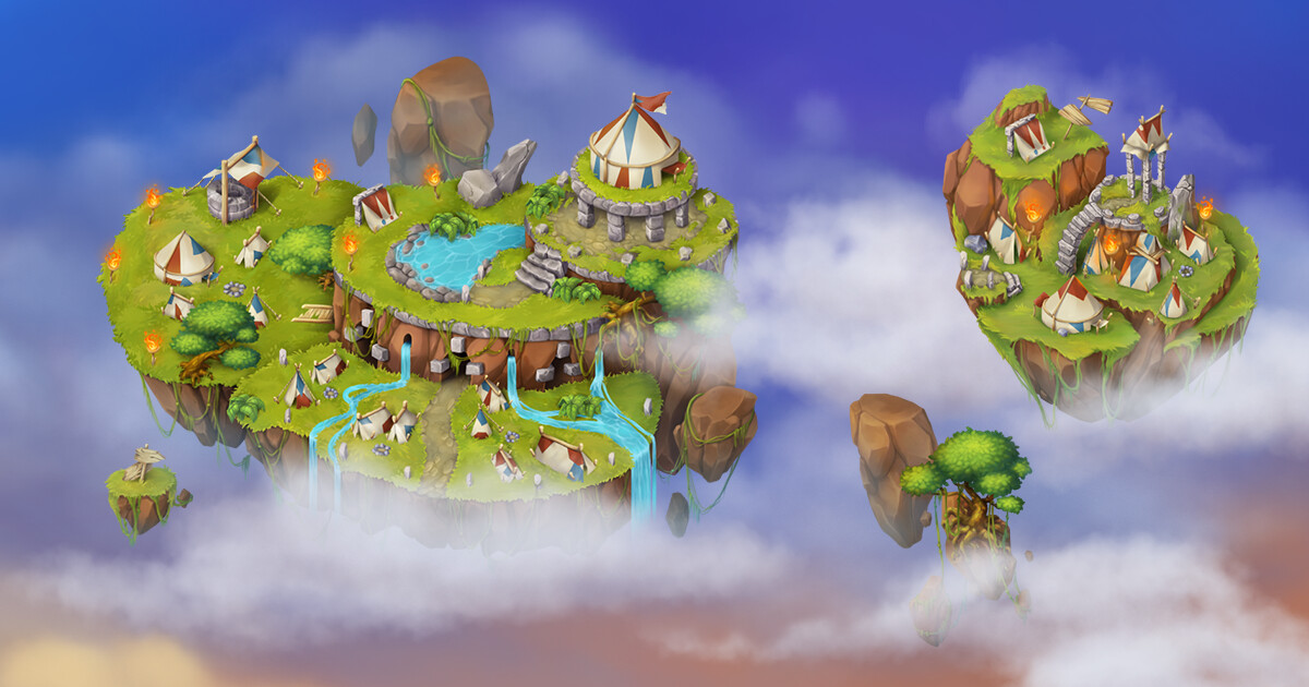 ArtStation - 2D Floating Islands