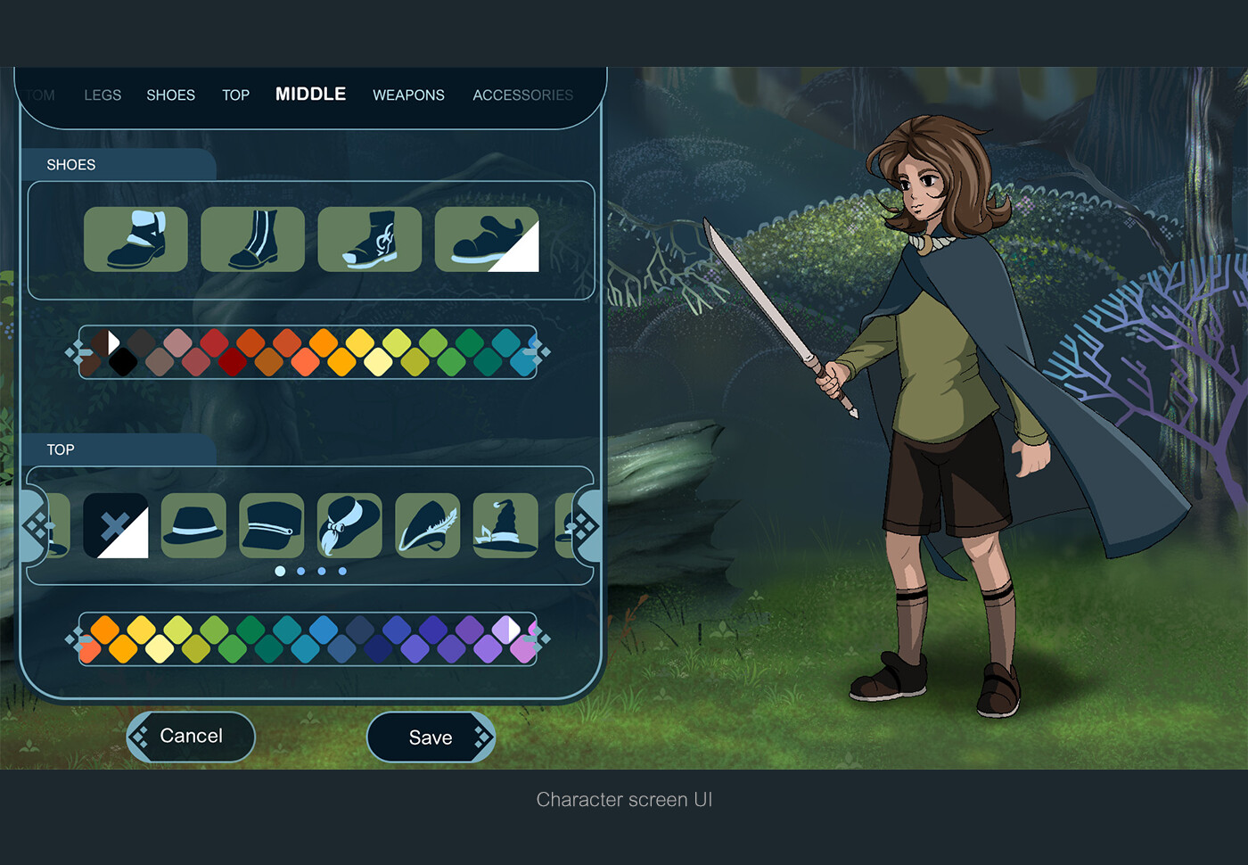 ArtStation - Clean Fantasy Style Character Screen UI
