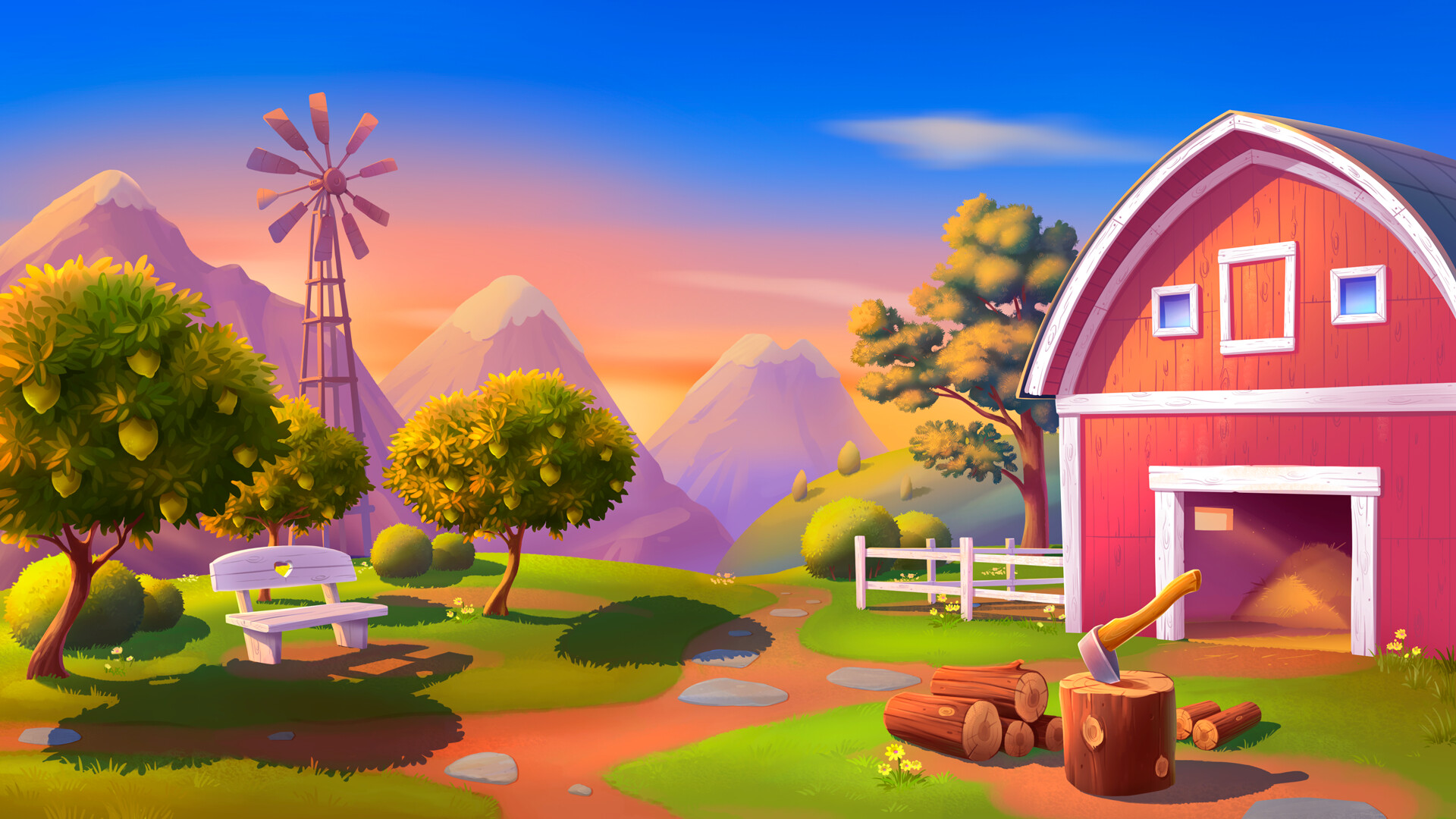 ArtStation - Backgrounds for Solitaire Farm