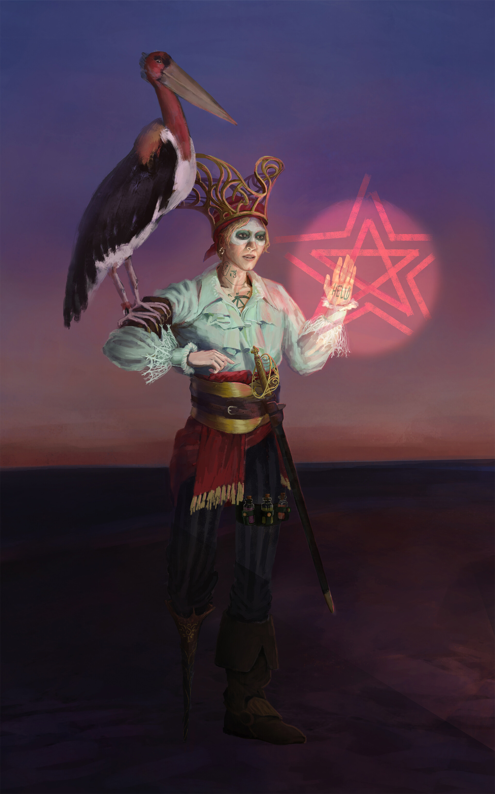 ArtStation - Pirate-Wizard and his Talking Bird familiar