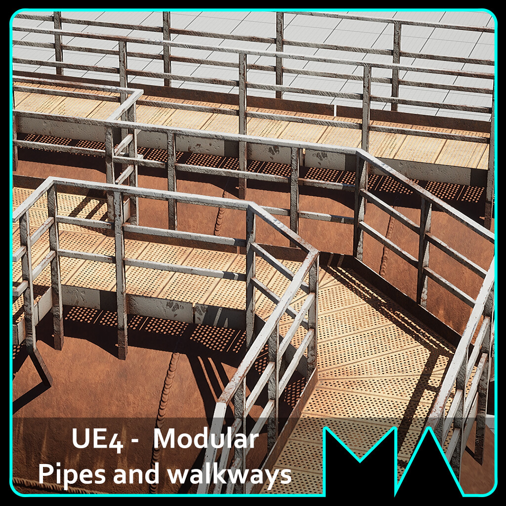ArtStation - Modular Industrial Pipes and Walkways
