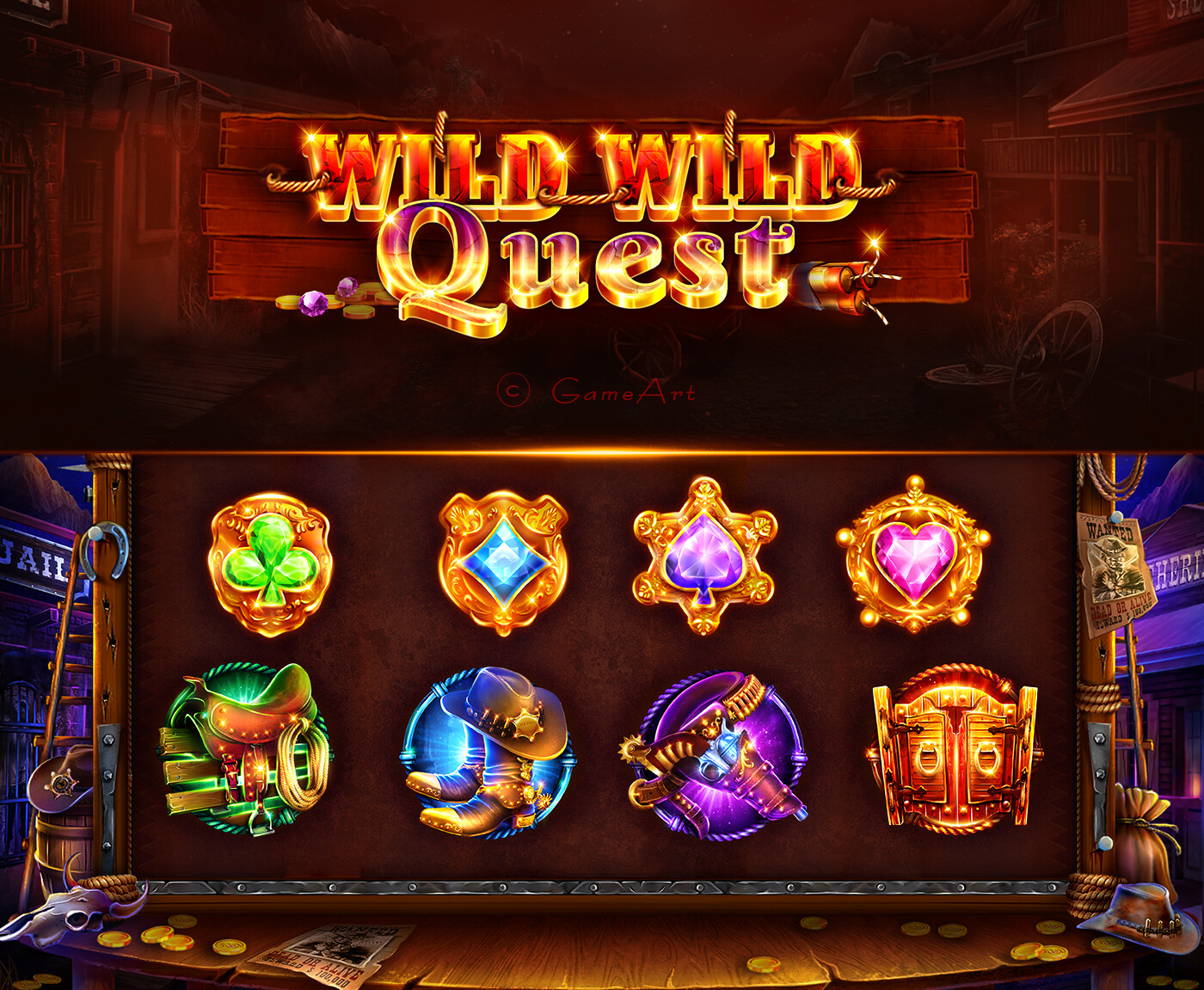 ArtStation - Wild Quest, western slot game for Gameart