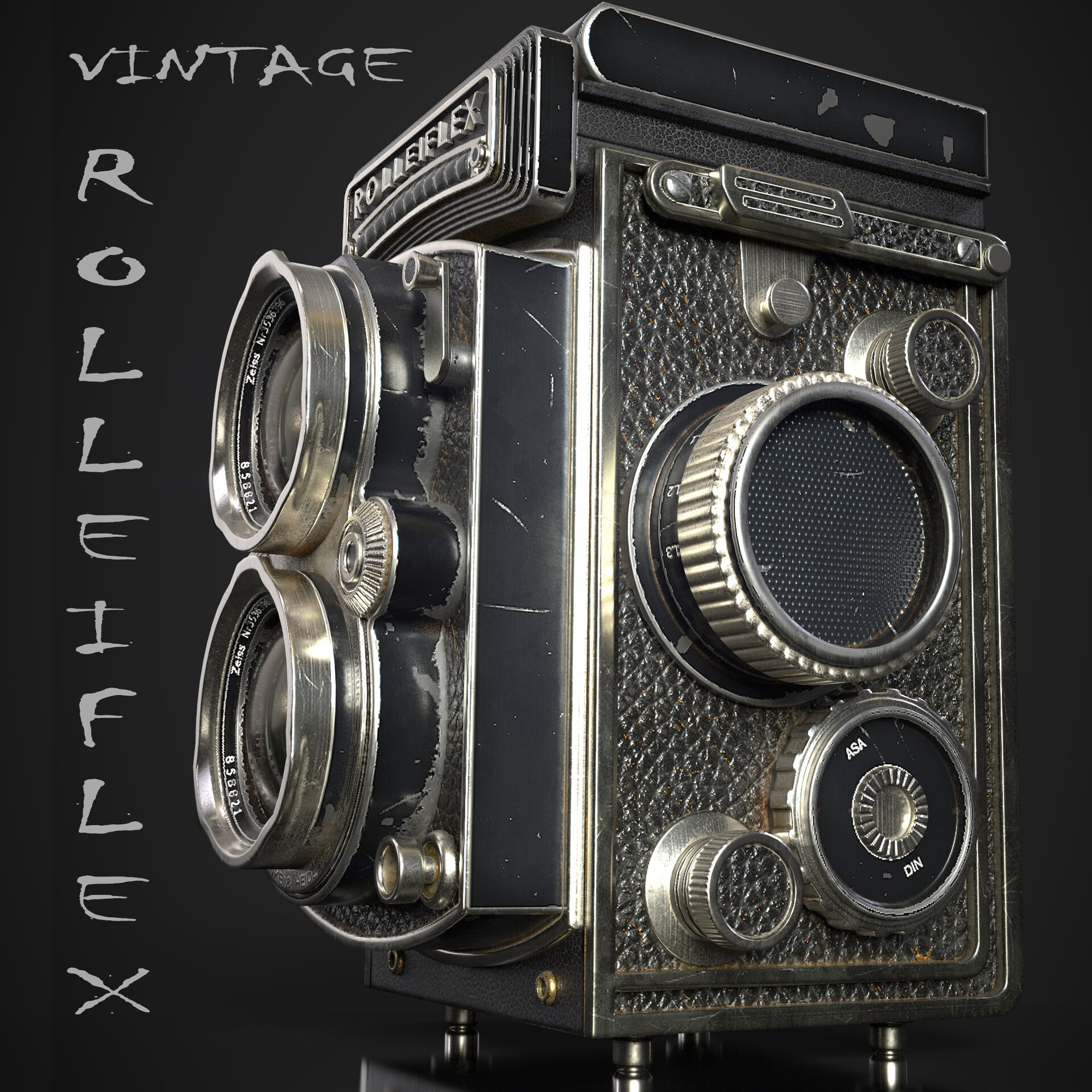 ArtStation - Rolleiflex Vintage Camera.