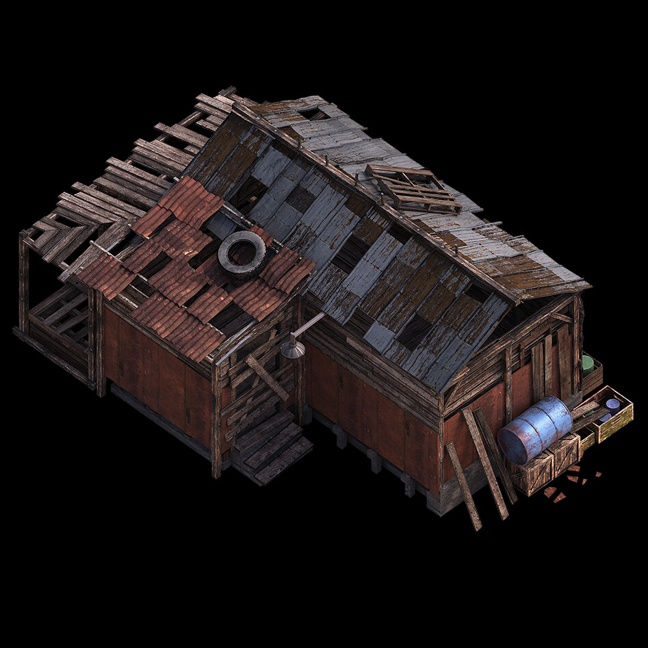 ArtStation - Apocalyptic abandoned storage units