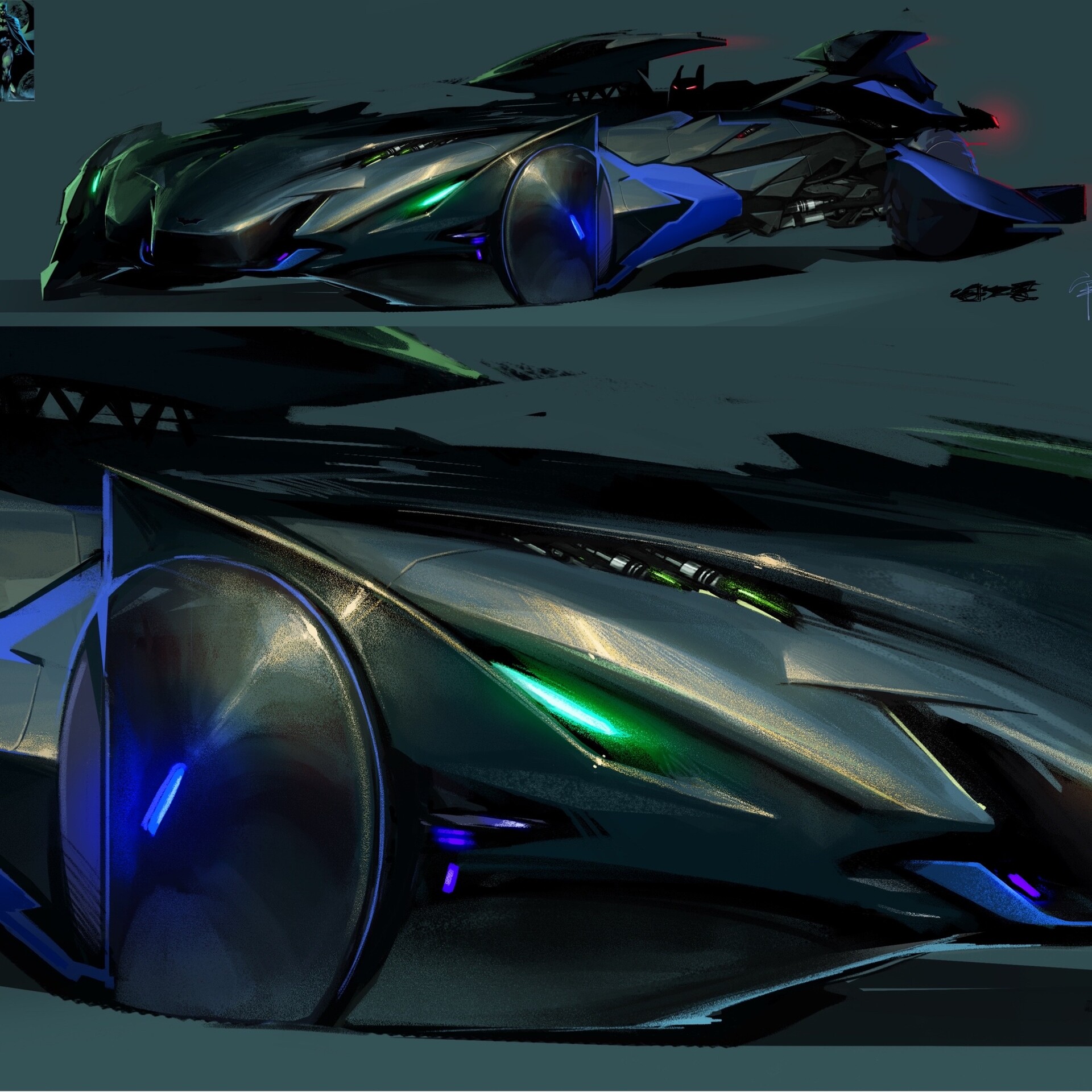 ArtStation - Batmobile and jokermobile